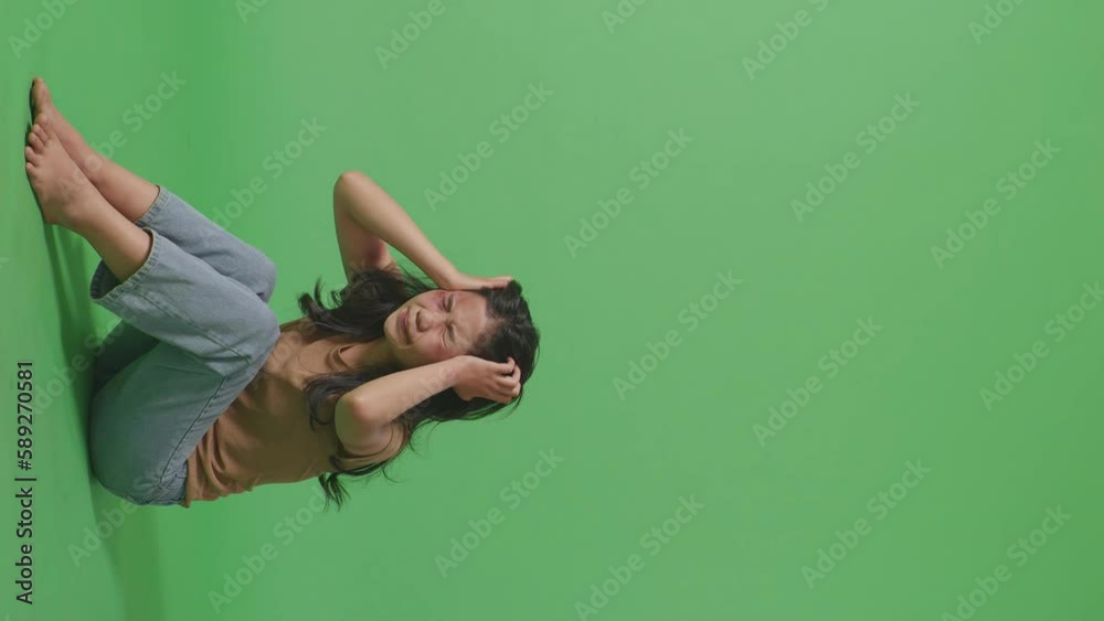 Full Body Of Young Asian Woman Victim Of Violence With Bruise On Body ...