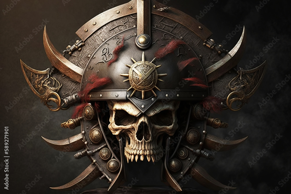 Pirate skull wallpaper. Generative AI. Stock Illustration | Adobe Stock