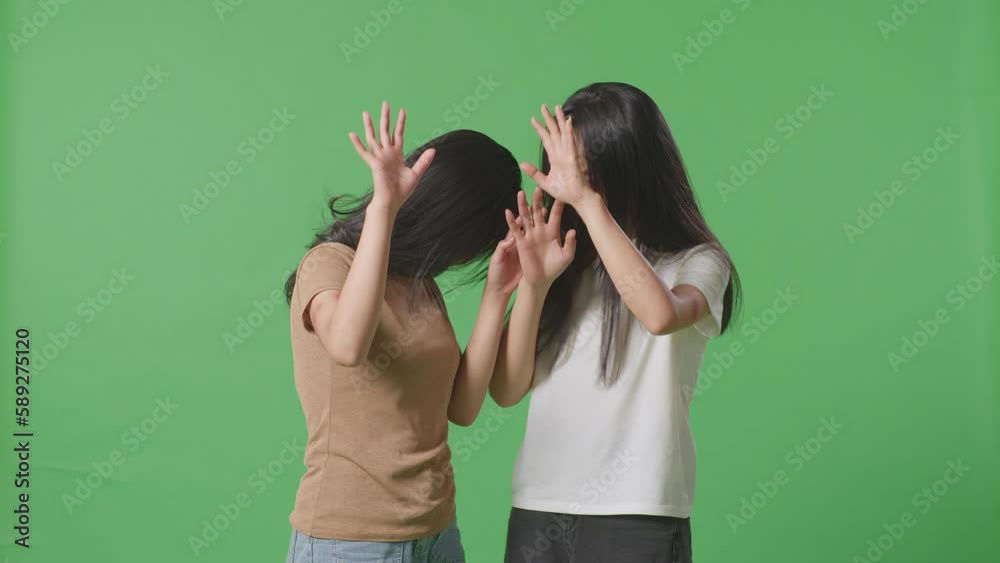 Young Asian Women Victims Of Violence With Bruise On Bodies Making ...