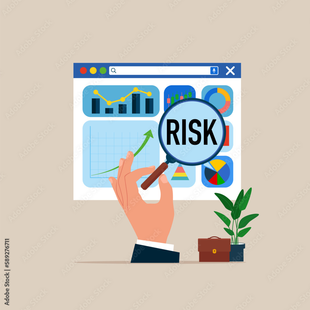 Risk assessment. Data analytics, business graph dashboard, diagram for ...