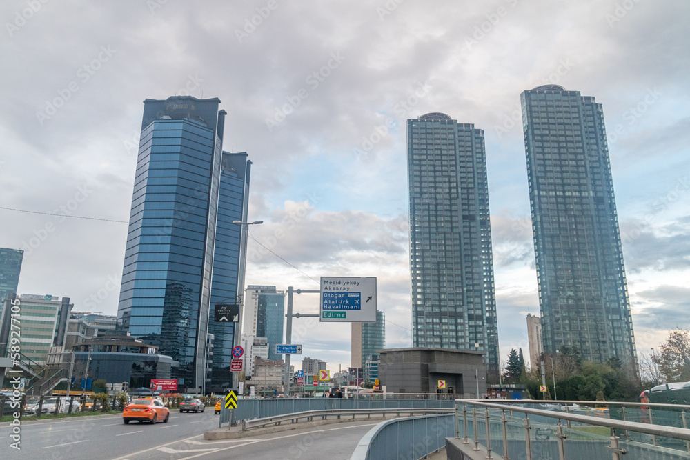Istanbul, Turkey - December 11, 2022: Tat Twin Towers and Ciftci Towers ...