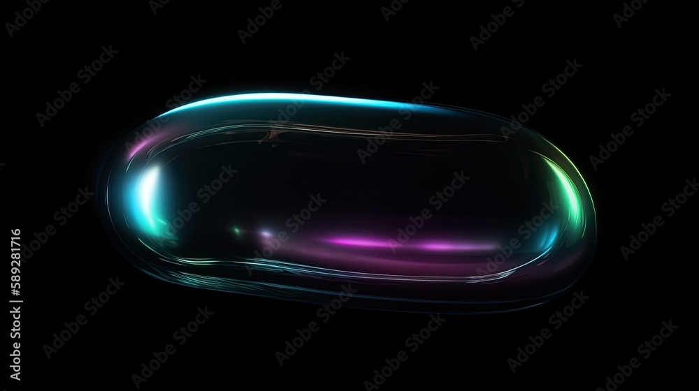 digital background, petrol silicone abstract capsule, glow loop ...