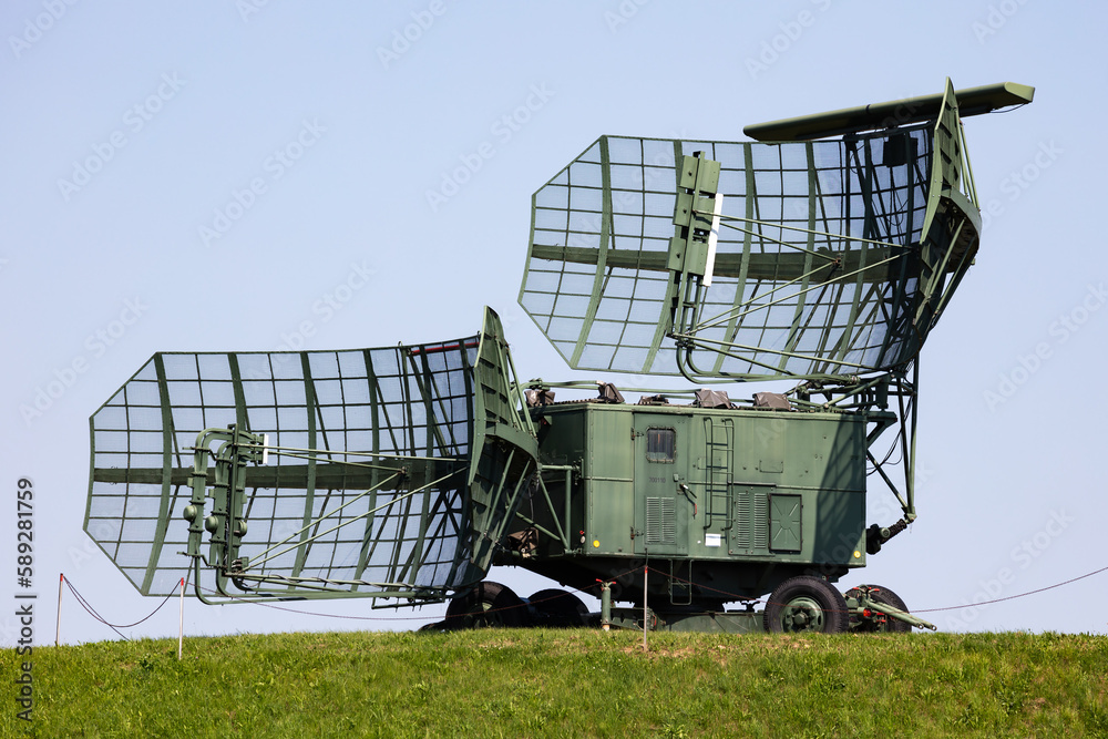 Soviet and russian military radar station with antenna. Air defense ...