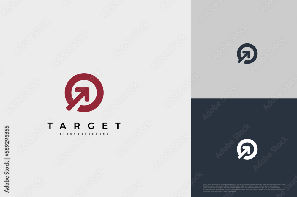 Simple arrow center target poin logo concept. Vector Illustration Stock ...