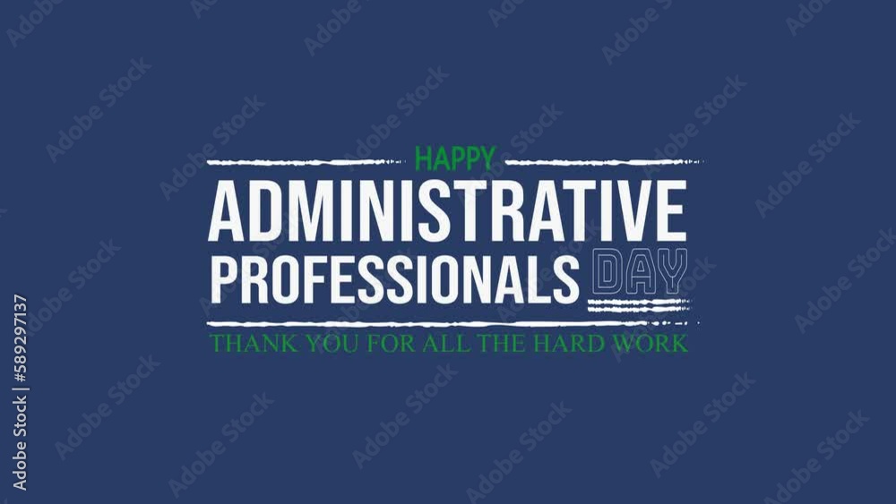 Vidéo Stock Happy Administrative Professionals Day Typography Animated ...