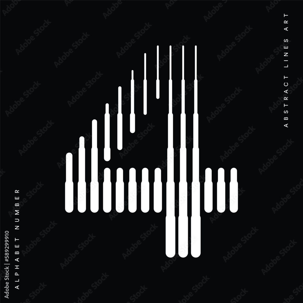 Number four 4 logo lines abstract modern art vector illustration Stock ...