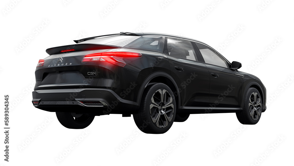 Paris, France. April 05, 2023. Black Citroen C5X is a stylish and ...