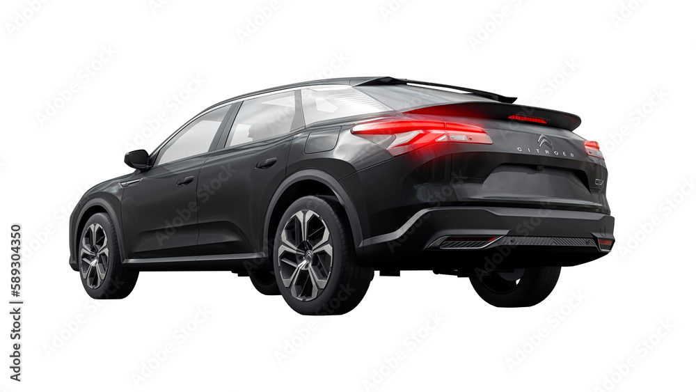 Paris, France. April 05, 2023. Black Citroen C5X is a stylish and ...