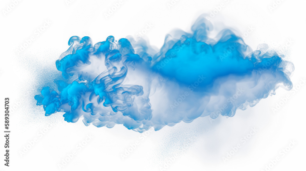 Smoke cloud blue dust floating mist cyan particles ilustração do Stock ...