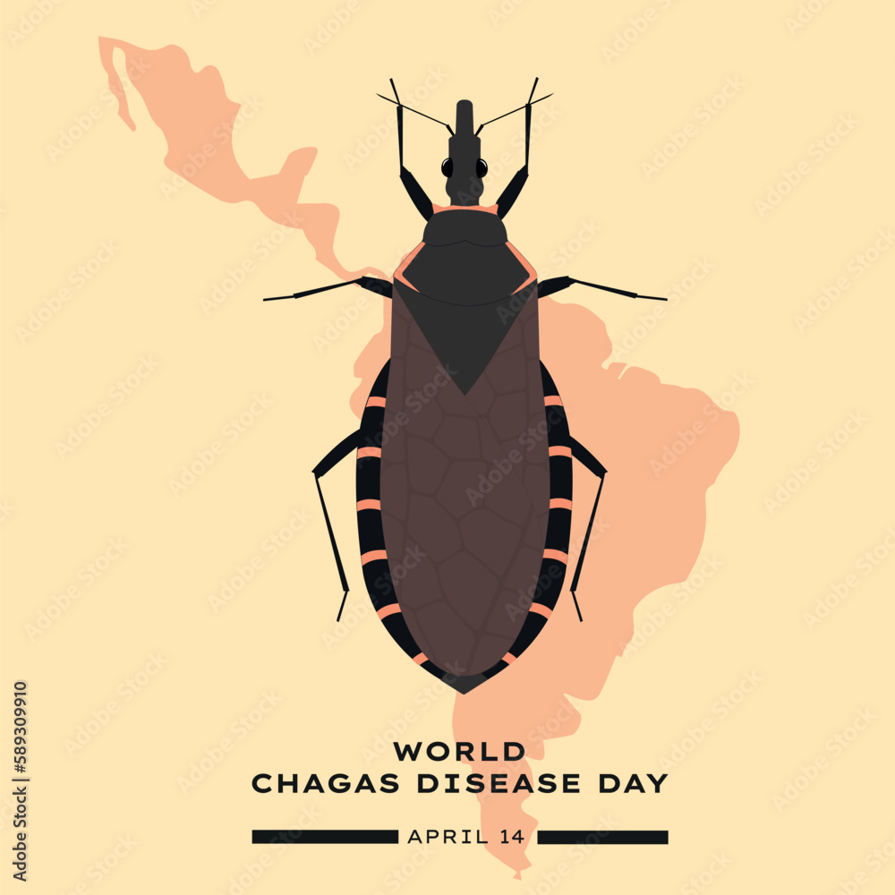 World Chagas Disease Day Chagas Insect Vinchuca Kinsing Bug American Trypanosomiasis Stock