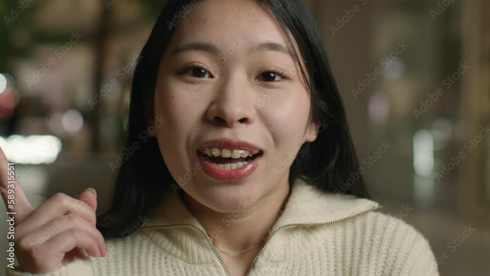 Portrait pensive Asian woman thinking plan smart girl chinese korean ...