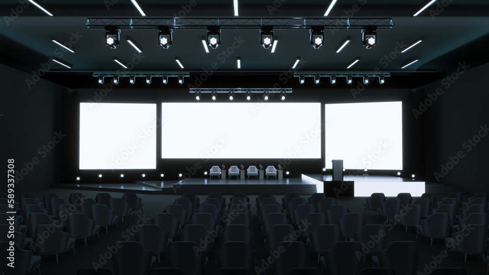 Photo & Art Print 3D render of Empty stage Design for mockup, stage ...