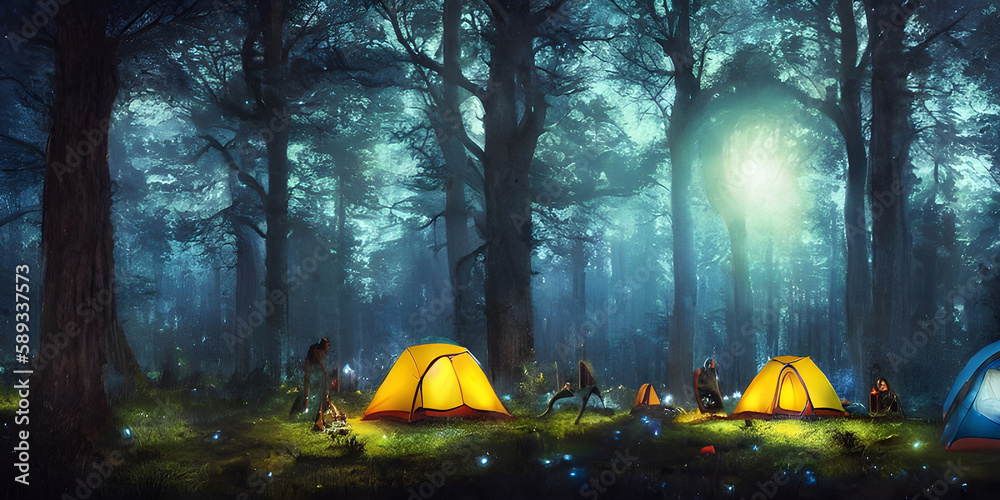 Generative AI - Escape to a Magical Outdoor Encampment - A Stunning ...