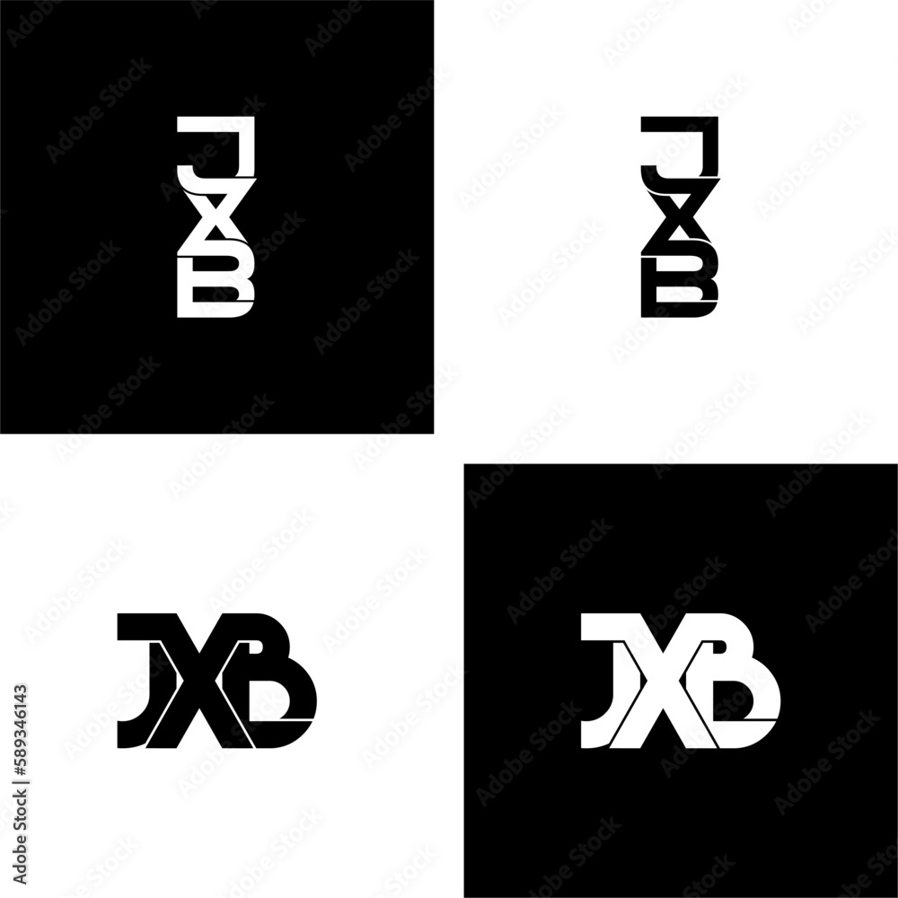 jxb typography letter monogram logo design set Stock Vector | Adobe Stock
