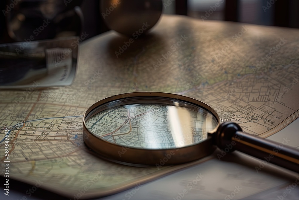 Exploring the Earth: Geography: Magnifying Glass Lens on Historic Map ...