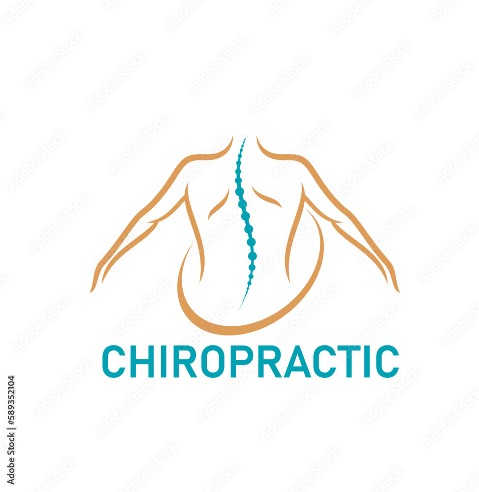 Chiropractic massage, spine health icon. Physiotherapy medical center ...