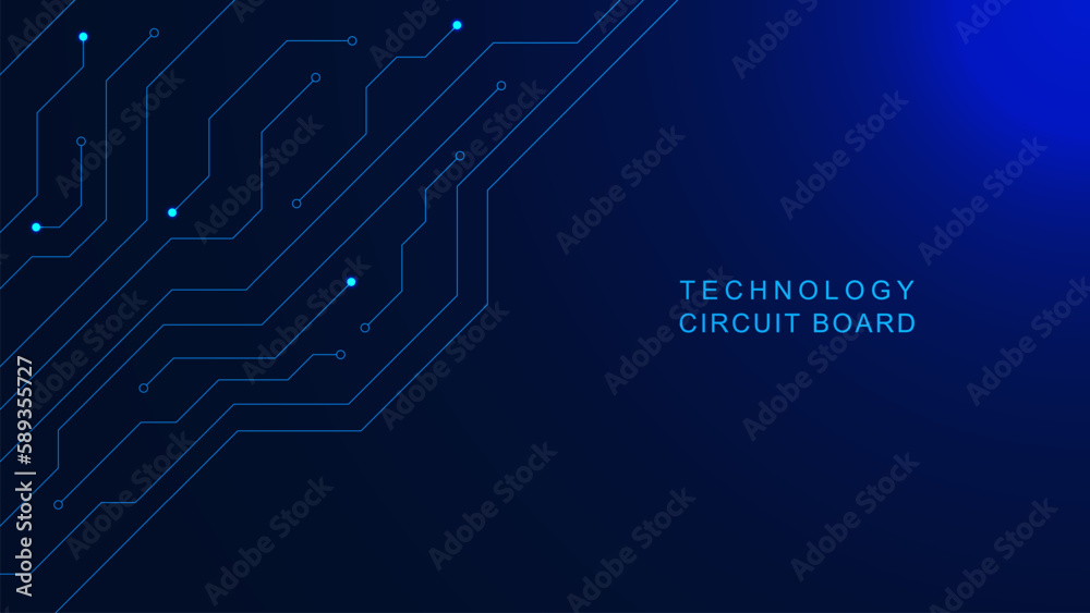 Digital technology circuit board concept backdrop. Scifi PCB trace data ...