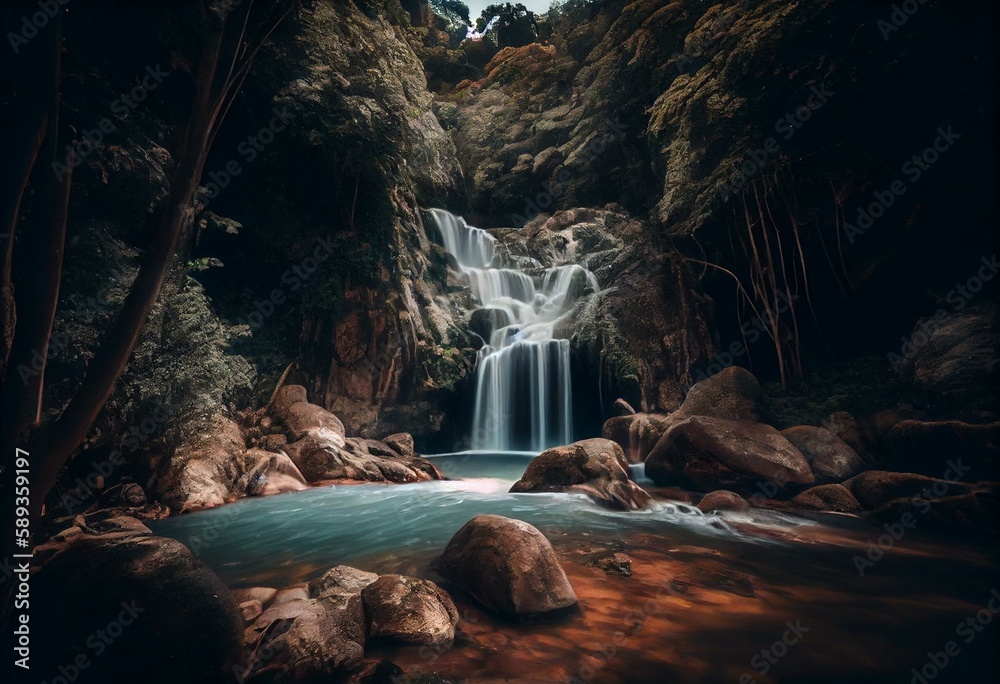 Ton Nga Chang Waterfall in Songkhla, Thailand, features a forest and a ...