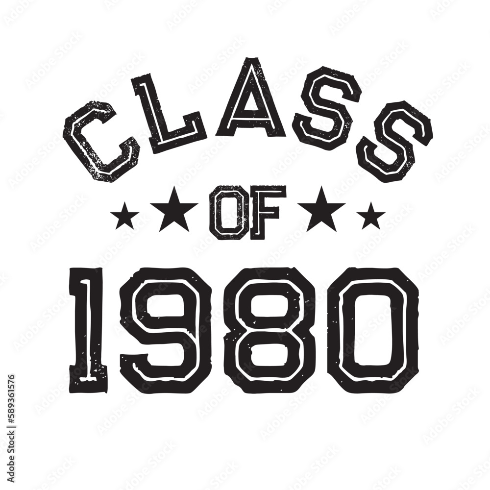 Class Of 1980 t shirt Design Vector, Vintage Class Stock Vector | Adobe ...