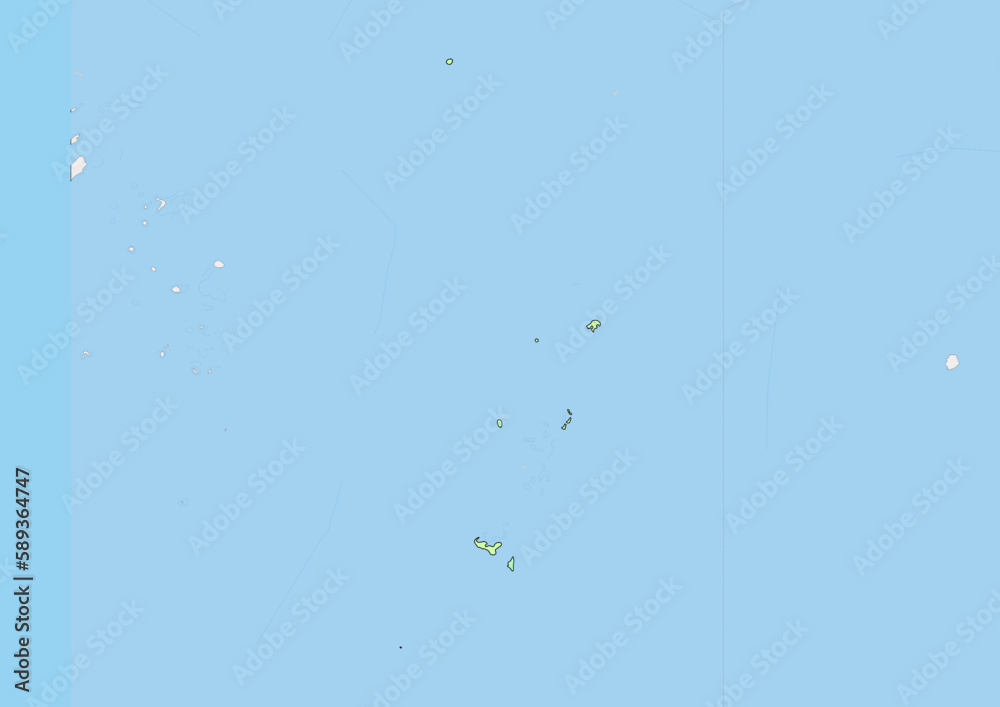 High detailed vector Tonga physical map, topographic map of Tonga on ...