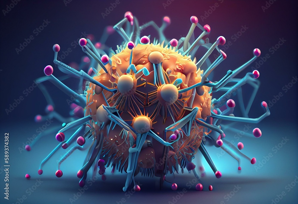 Anatomy of bacteriophage complex 3d rendering. Generative AI Stock ...