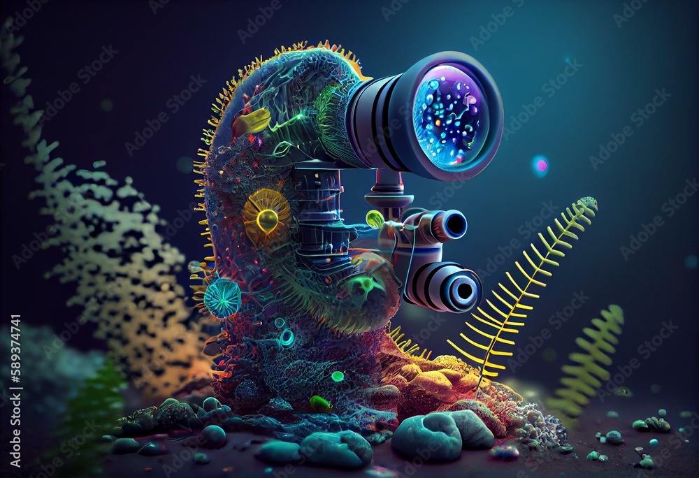 Beautiful Electronic Microscopy Of Bacterium, Complex Germ Growing ...