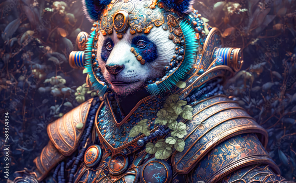 Surreal Portrait of a Samurai Panda. Created with Generative AI ...