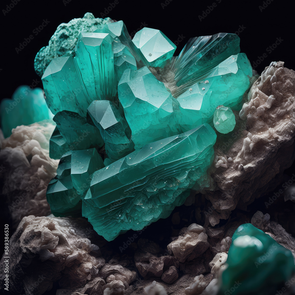 Macro shot of an amazonite crystal, showcasing its intricate and ...