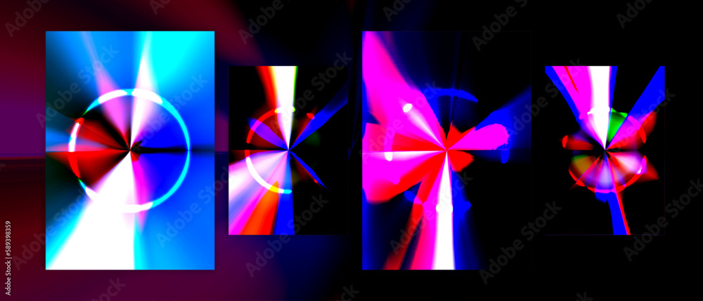 Cover design circle futuristic 80s retro break vibrant abstract neon ...