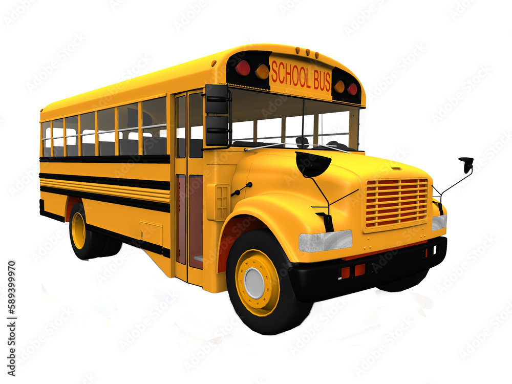school bus on a white background Stock Illustration | Adobe Stock