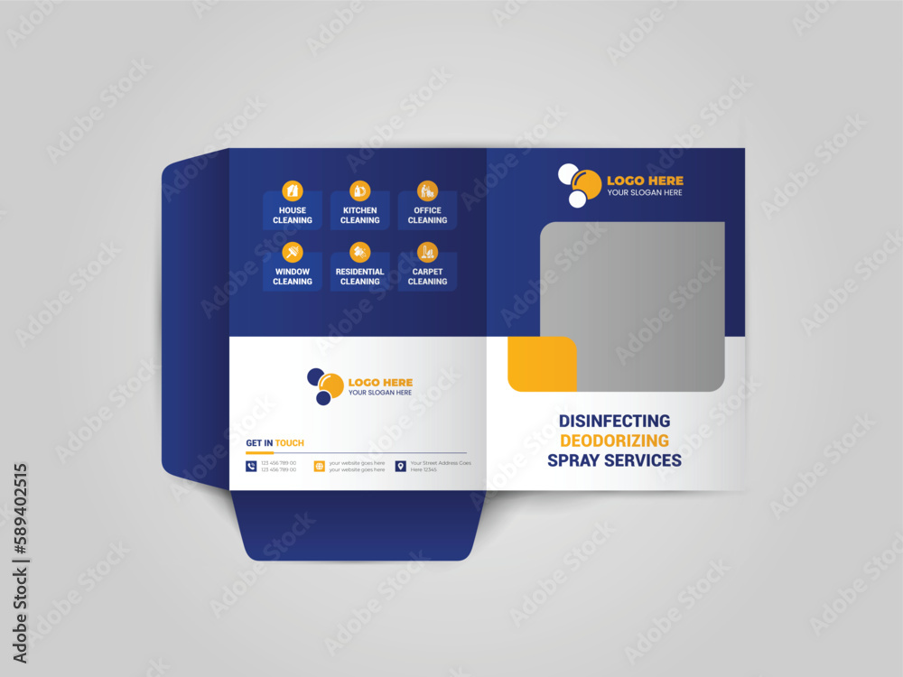 Cleaning Service Presentation folder template design, Folder design ...