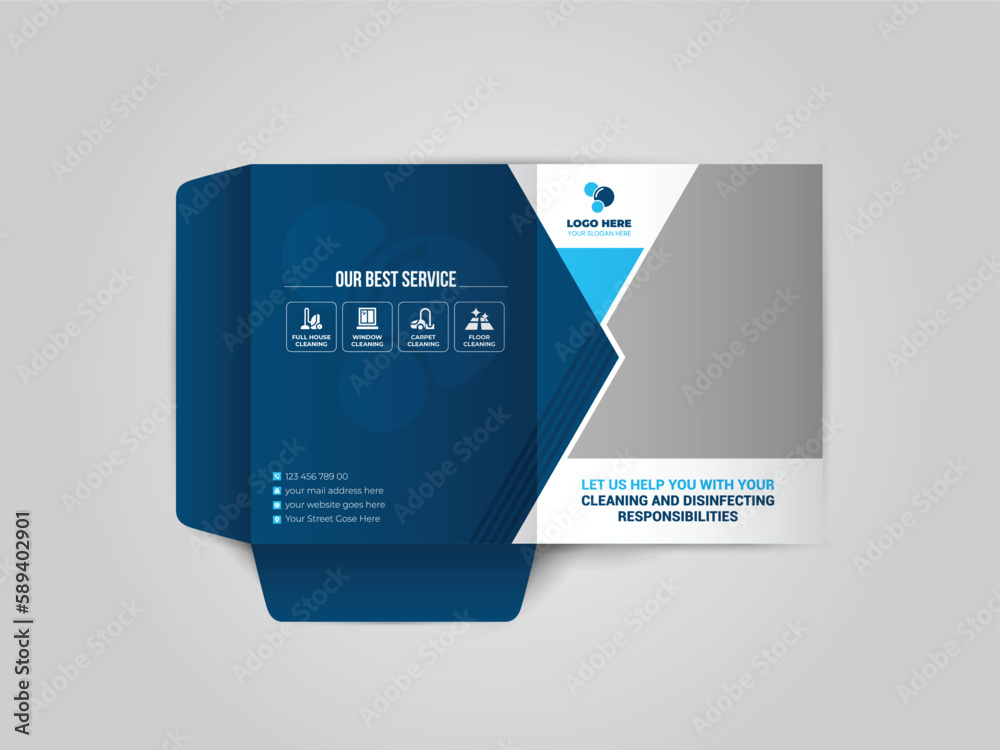 Cleaning Service Business Presentation folder for files, design. The ...