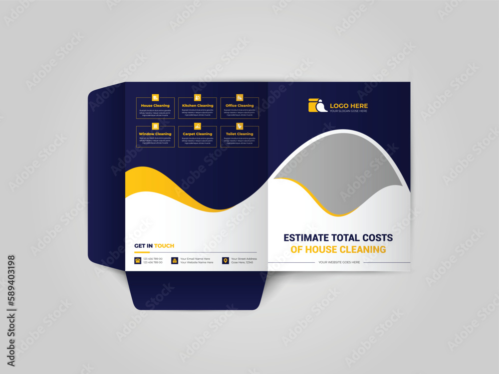 Cleaning Service Business Presentation folder for files, design. The ...
