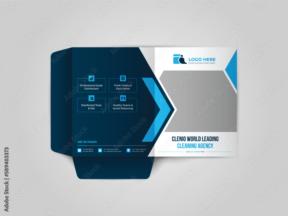 Cleaning Service Business Presentation folder for files, design. The ...