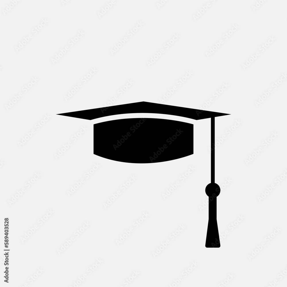 Graduation Cap Icon. Pass or Success Vector, Sign and Symbol for Design ...