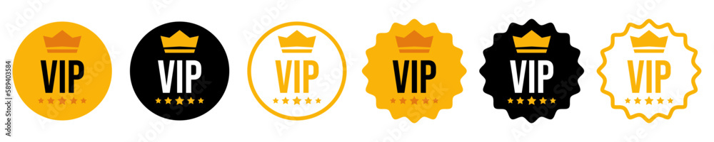 Vip labels, tags or badges set. Stock Vector | Adobe Stock
