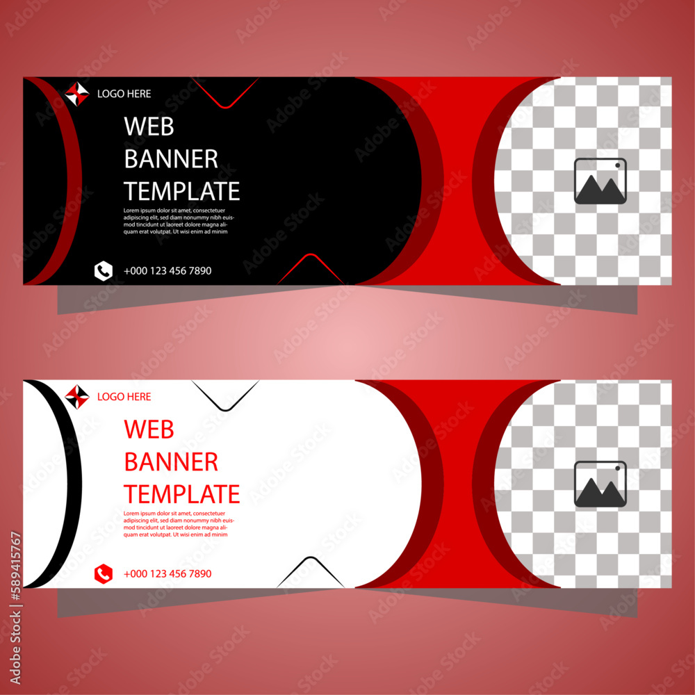 website banner template design full vector and editable file color ...