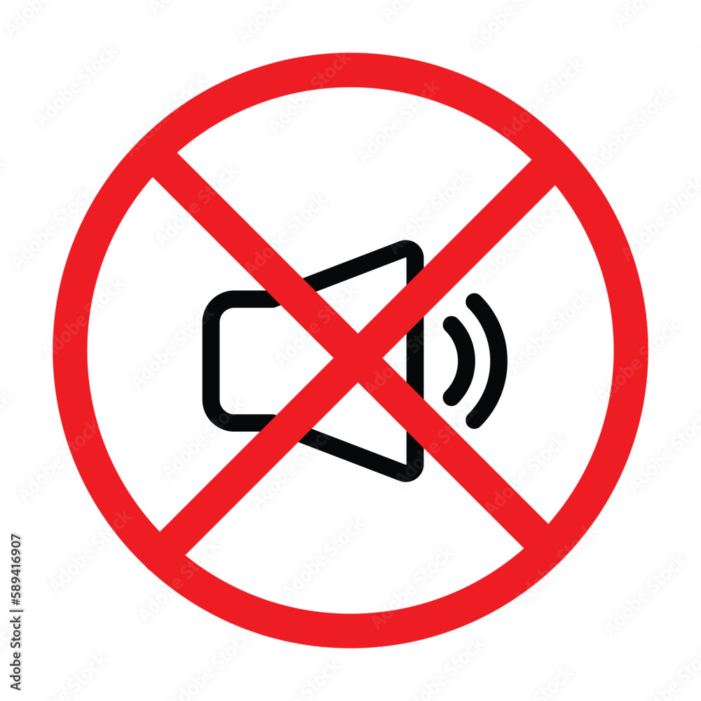 No Sound Icon, No Speaker, No Honking, No Sound Pollution Icon With ...