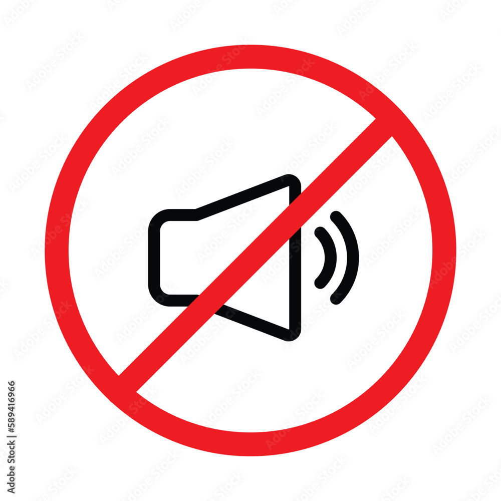No Sound Icon, No Speaker, No Honking, No Sound Pollution Icon With ...