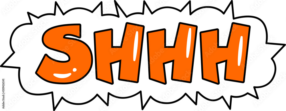 Shhh Comic Sticker Stock Vector | Adobe Stock