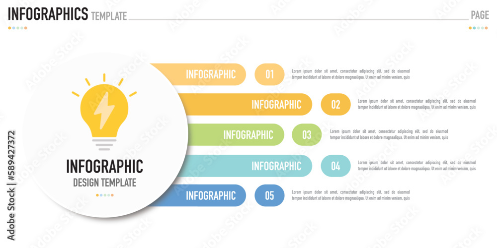 Infographic business template or element as a vector with 5 step or ...