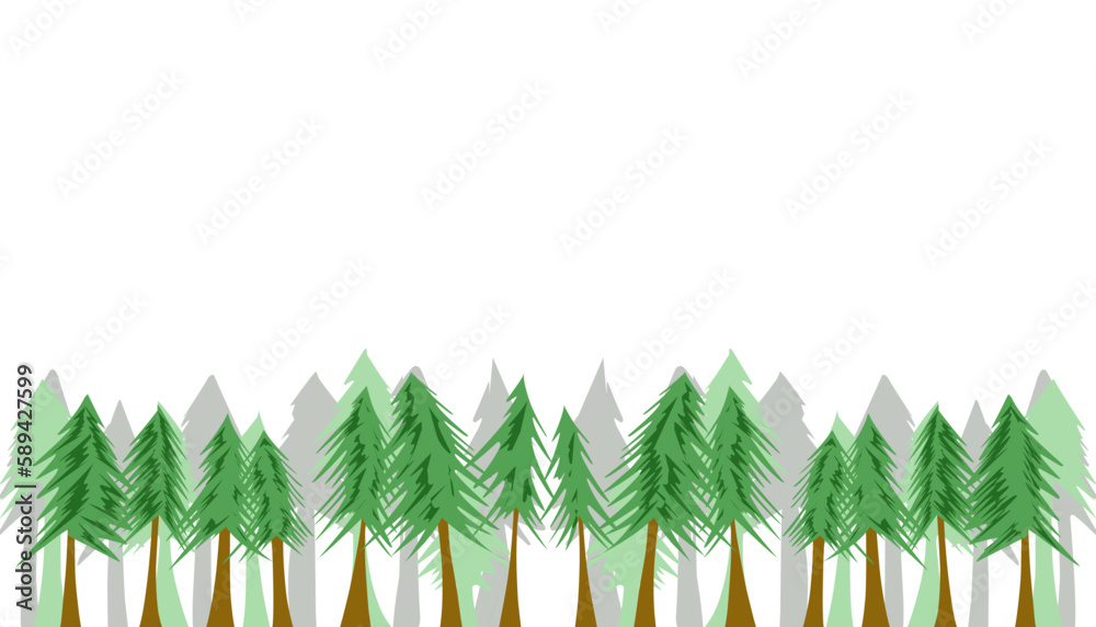 Background illustration with lots of pine trees. Perfect for wallpapers ...