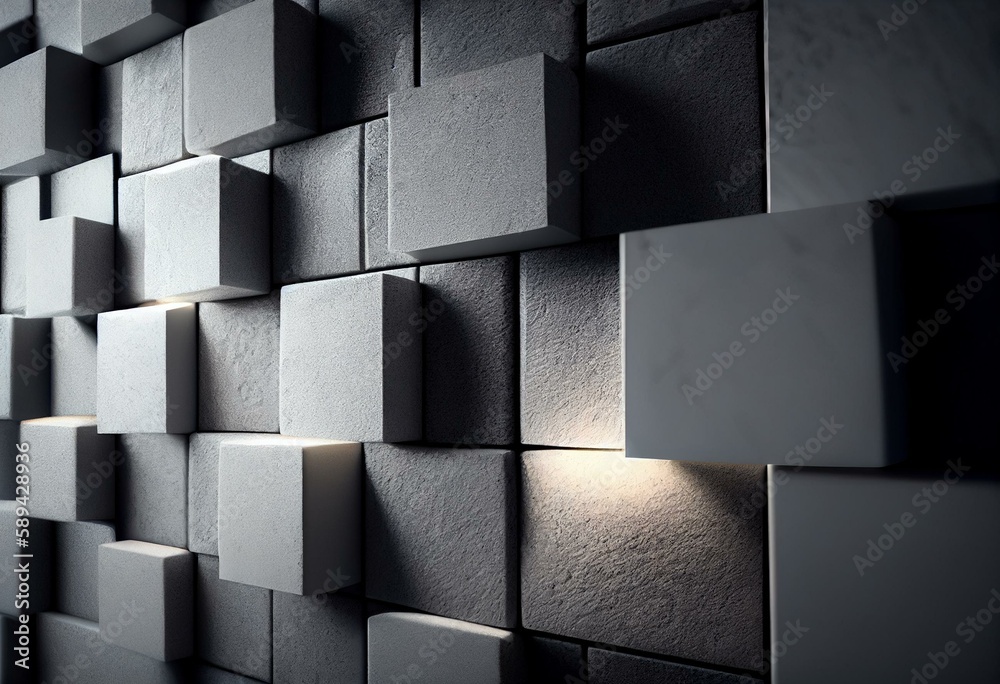 Polished, 3D Wall background with tiles. Square, tile Wallpaper with ...