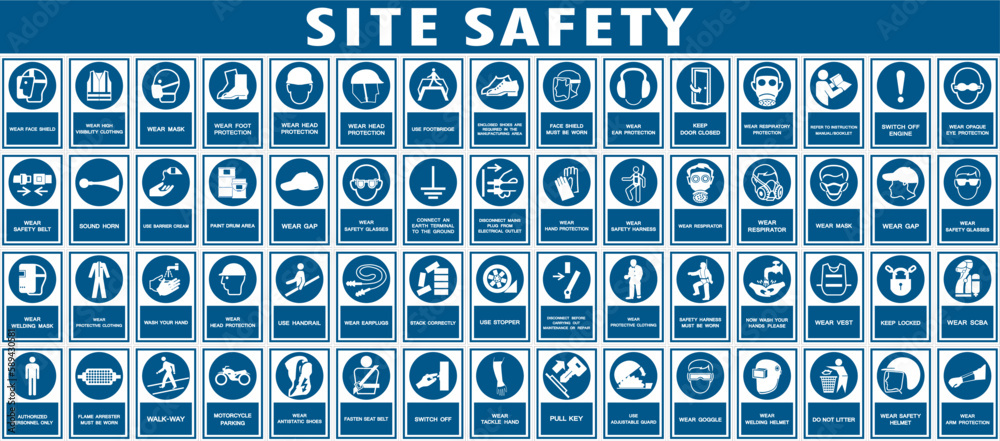 mandatory signs, construction health, safety sign used in industrial ...