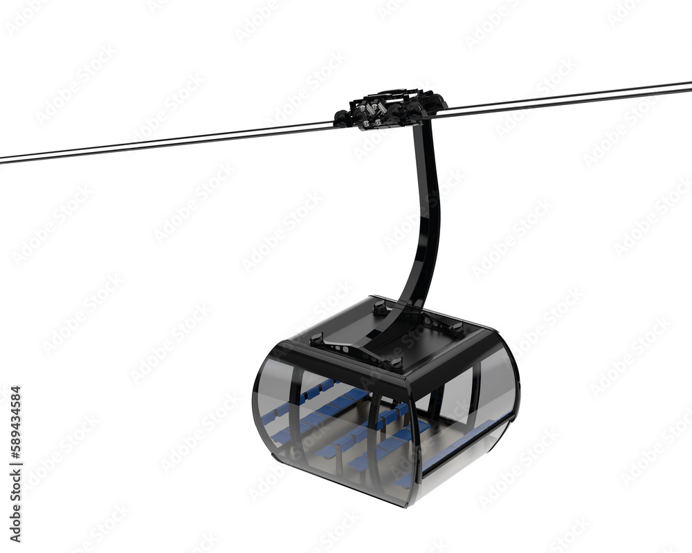 Cableway isolated on transparent background. 3d rendering ...