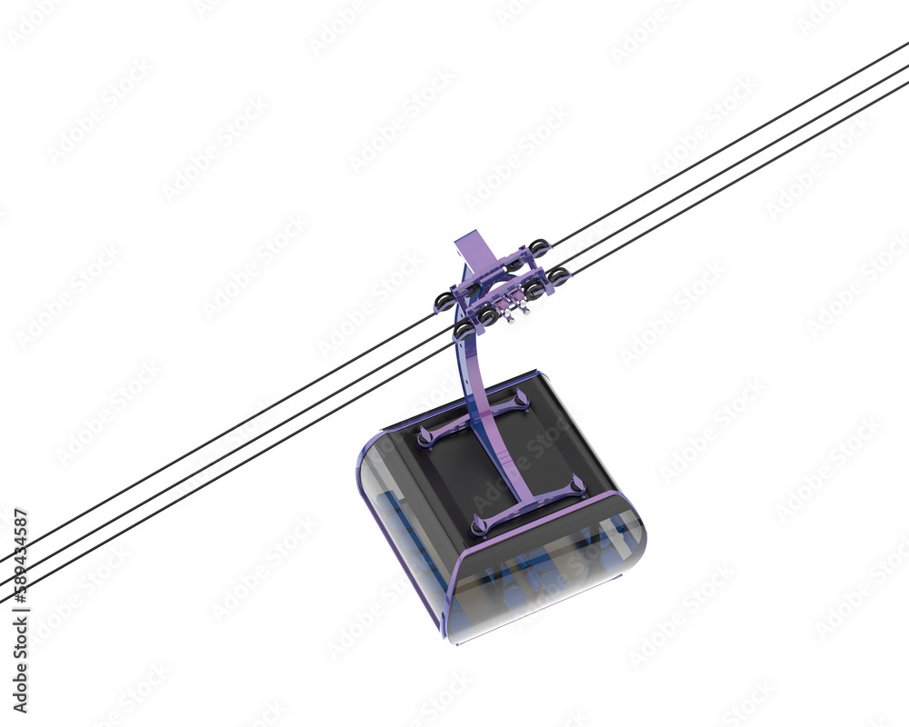 Cableway isolated on transparent background. 3d rendering ...
