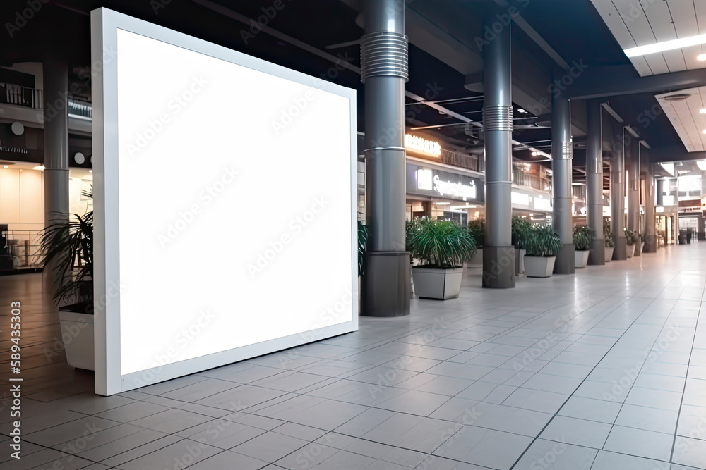 public shopping center mall or business center advertisement board ...