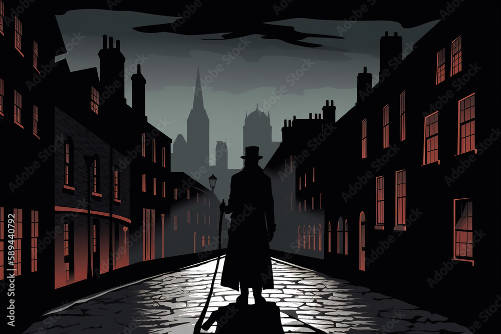 Jack the ripper, a serial killer in the dark alley in whitechapel ...