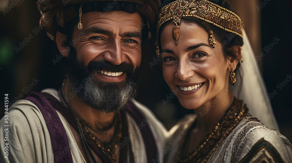 Abstract art. Colorful painting art of the Marriage of Ruth and Boaz in ...