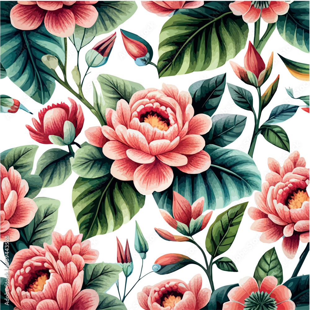 Pattern bright multi-colored floral ornament on a white background ...